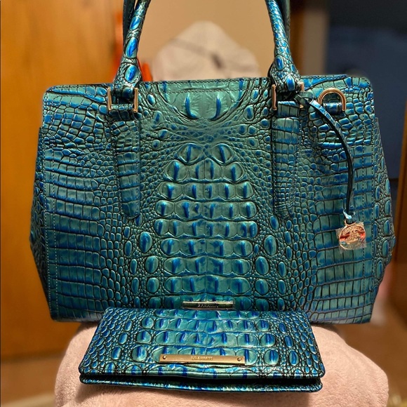 Brahmin | Bags | Brahmin Small Finley Peacock And Matching Wallet ...